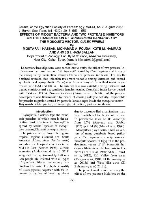 (PDF) EFFECTS OF MIDGUT BACTERIA ANDTWOPROTEASE INHIBITORSON THE ...