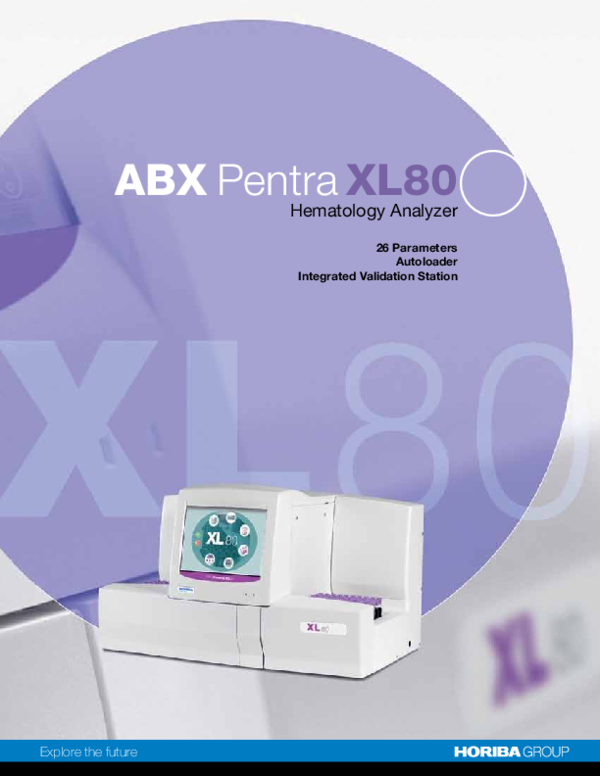 (PDF) Explore the future ABX Pentra XL80 Hematology Analyzer 26 Parameters Autoloader Integrated ...