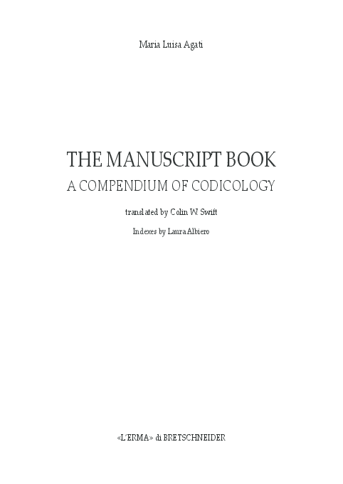 (PDF) THE MANUSCRIPT BOOK A COMPENDIUM OF CODICOLOGY: Another Preview