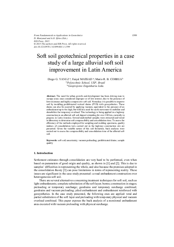 (PDF) Soft soil geotechnical properties in a case study of a large alluvial soft soil ...