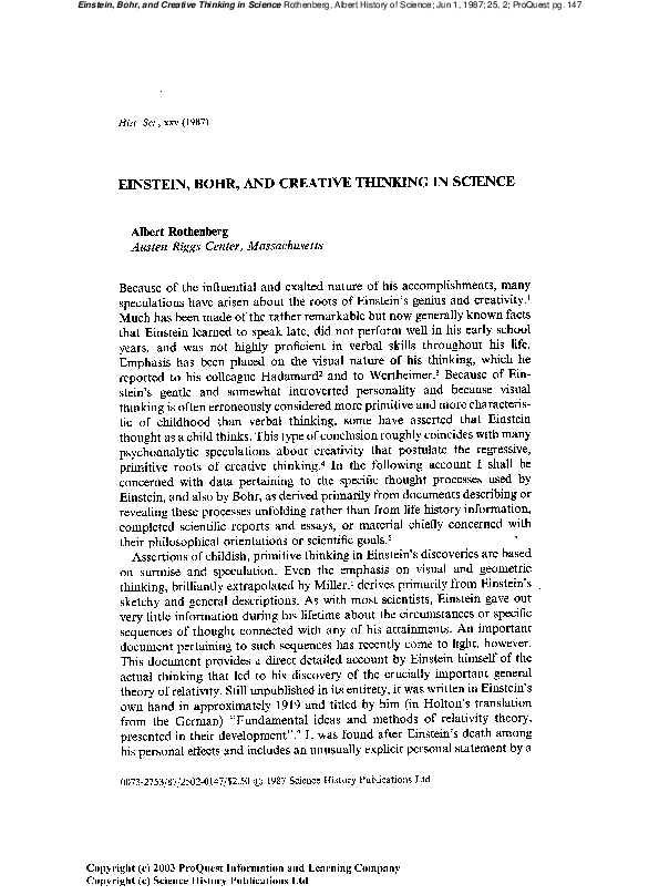 (PDF) The Janusian process in scientific creativity | Albert Rothenberg ...