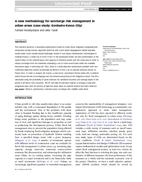 (PDF) A new methodology for surcharge risk management in urban areas (case study: Gonbad-e-Kavus ...
