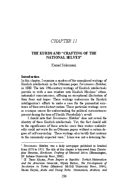 (PDF) The Kurds and "crafting of the National Selves" | Kamal Soleimani ...