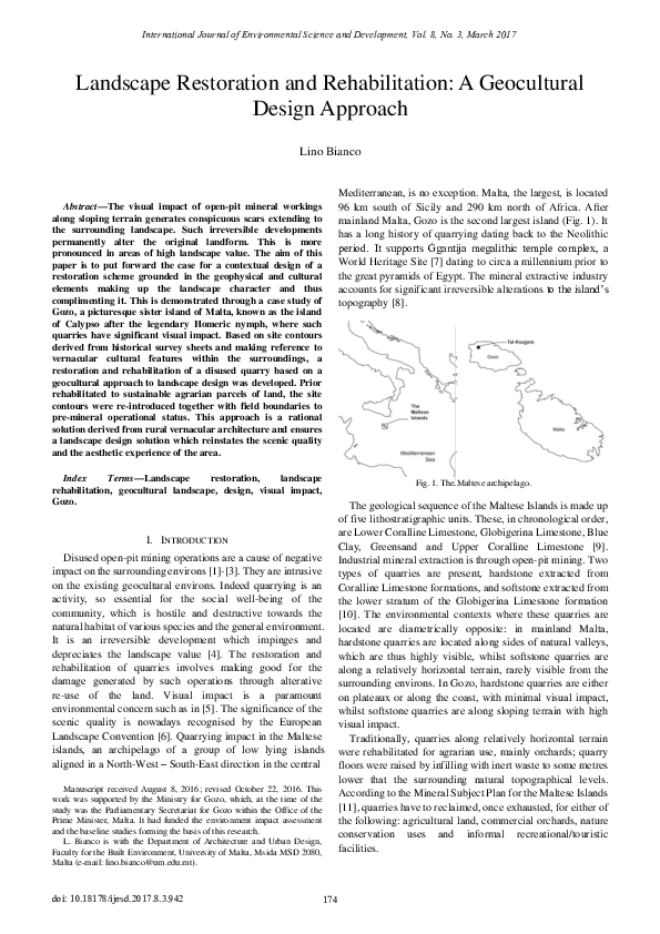 (PDF) Landscape restoration and rehabilitation: A geocultural design ...