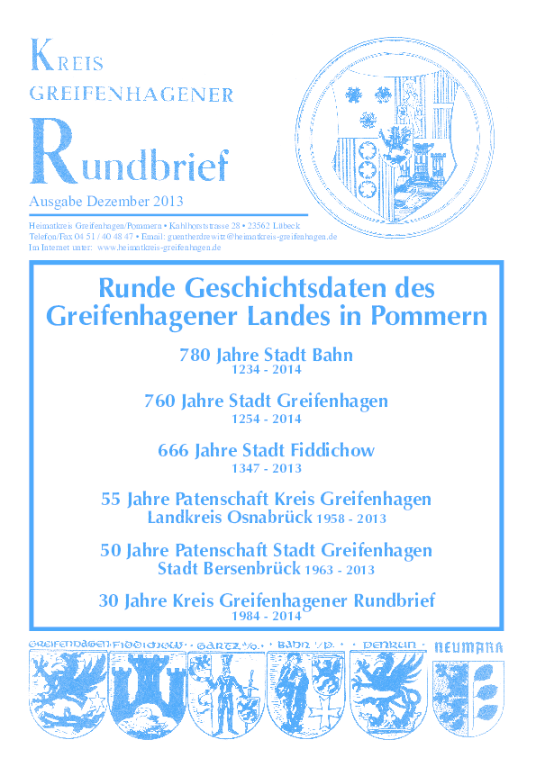 (PDF) Runde Geschichtsdaten des Greifenhagener Landes in Pommern 50 ...