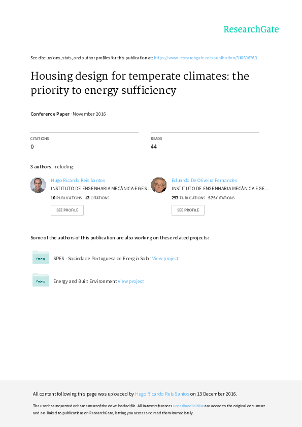 (PDF) Housing design for temperate climates: the priority to energy ...