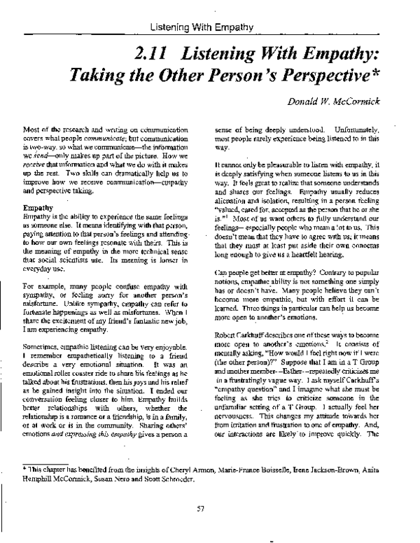 (PDF) Empathy and Perspective Taking
