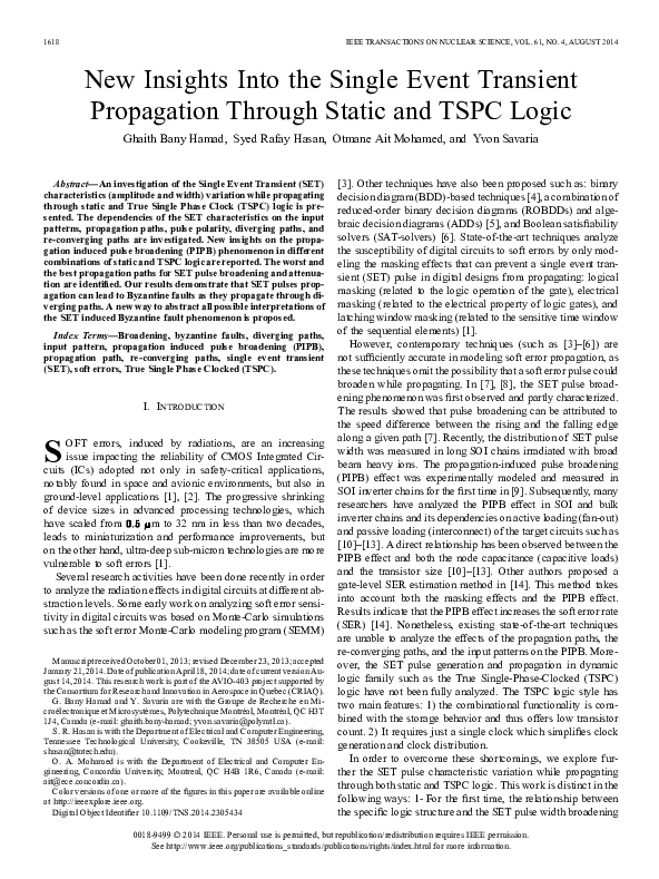 (PDF) New Insights Into the Single Event Transient Propagation Through ...