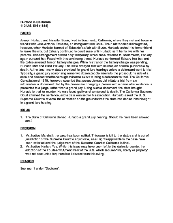 (PDF) Hurtado v. California 110 U.S. 516 (1884) Brief.pdf