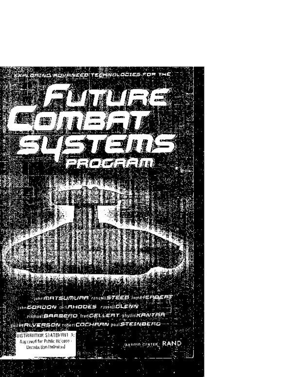 (PDF) Exploring Advanced Technologies for the Future Combat Systems Program