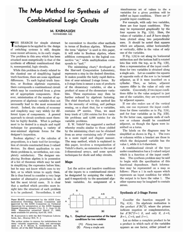 Pdf M Karnaugh The Map Method For Synthesis Of Combinational Logic