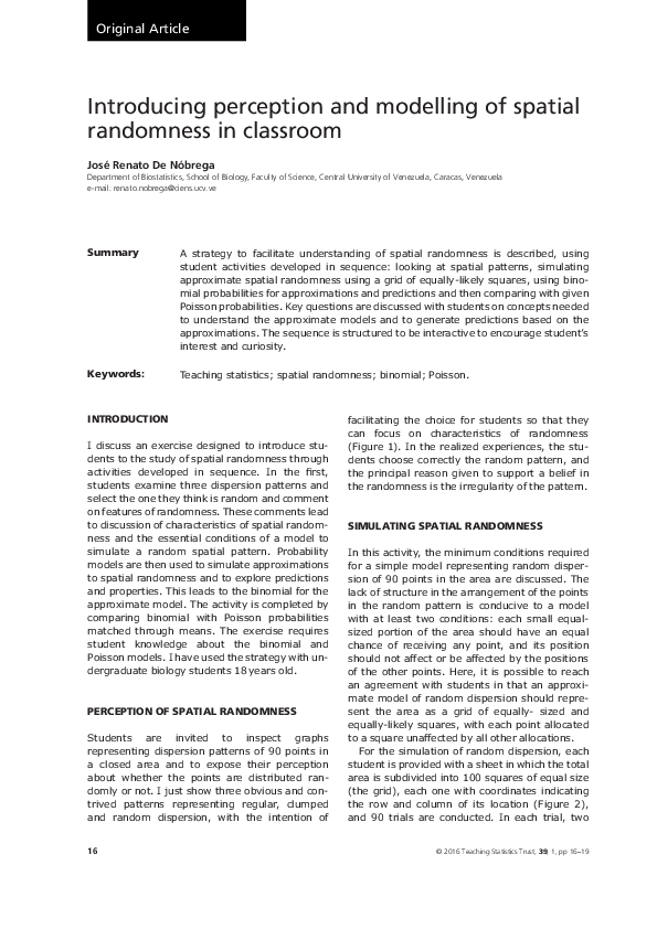 (PDF) Introducing perception and modelling of spatial randomness in ...