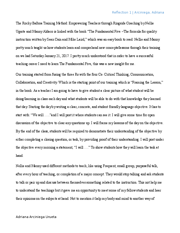 (DOC) The Fundamental Five summary