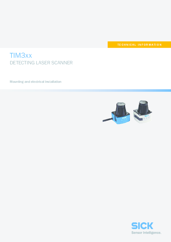 (PDF) TIM3xx DETECTING LASER SCANNER Mounting and electrical installation