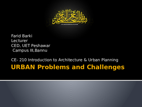 (PPT) Urban Problems