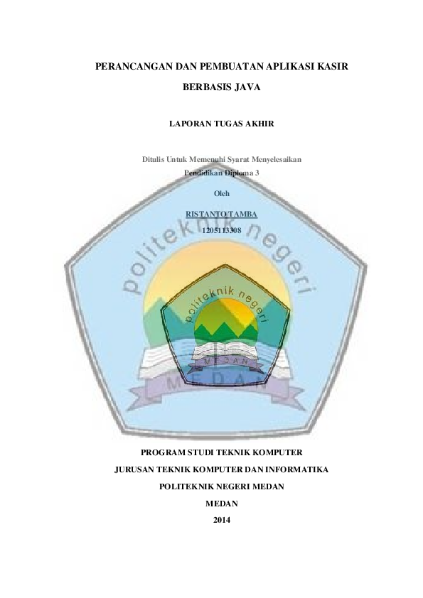 (PDF) PERANCANGAN DAN PEMBUATAN APLIKASI KASIR BERBASIS JAVA