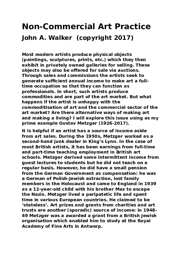 (DOC) Non-Commercial Art Practice