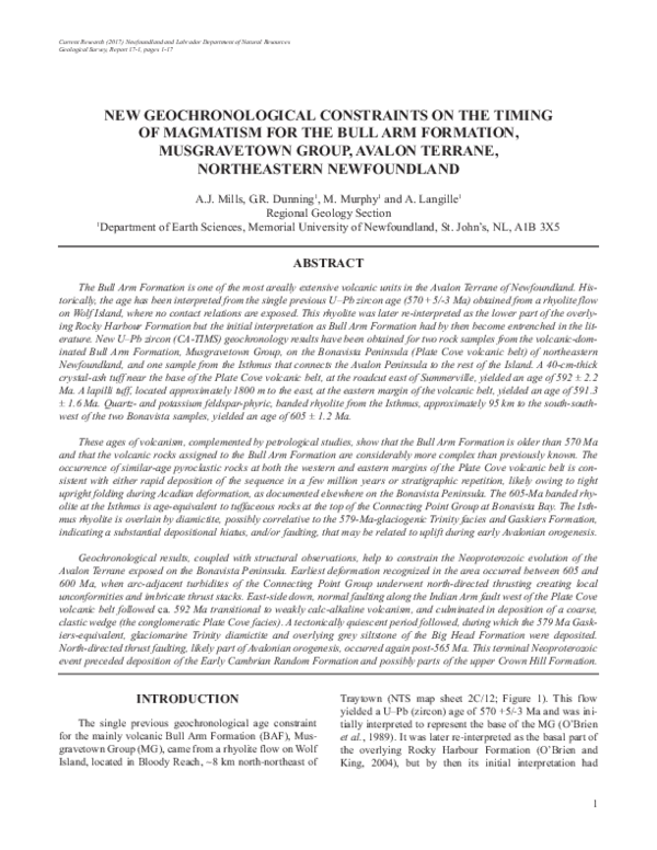 (PDF) NEW GEOCHRONOLOGICAL CONSTRAINTS ON THE TIMING OF MAGMATISM FOR ...