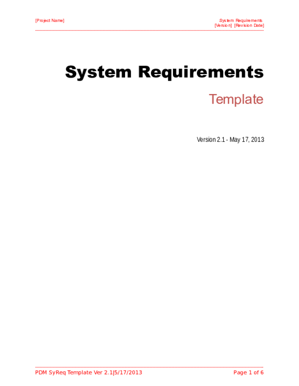 (DOC) System Requirements Template