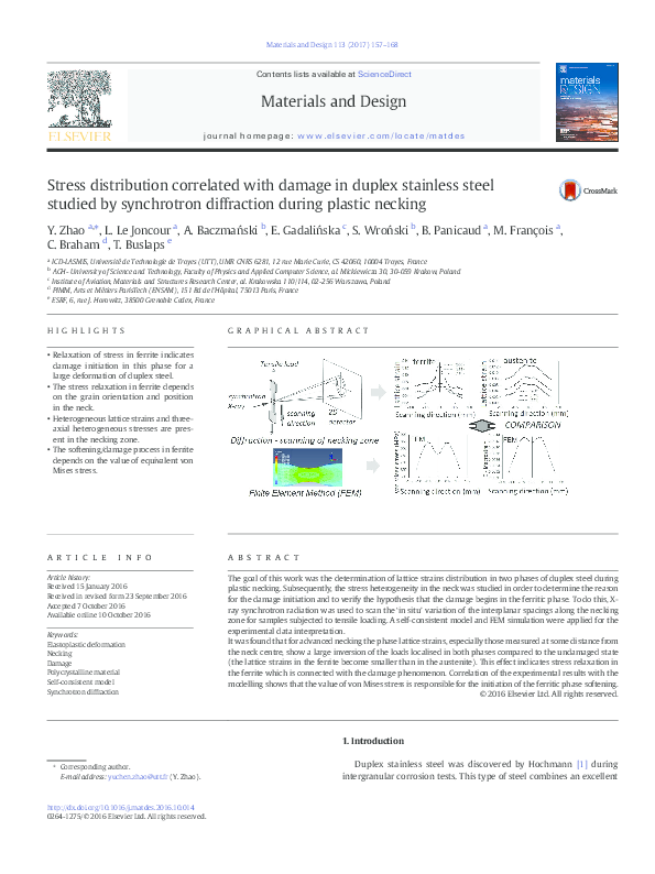 (PDF) Stress distribution correlated with damage in duplex stainless ...