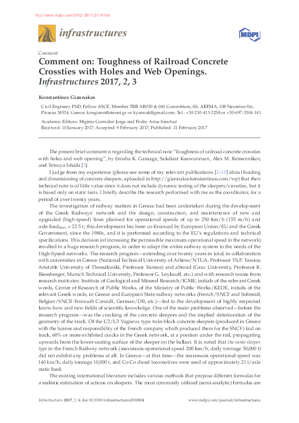 (PDF) 2017-1-Comment on_Toughness of Railroad Concrete Crossties with ...
