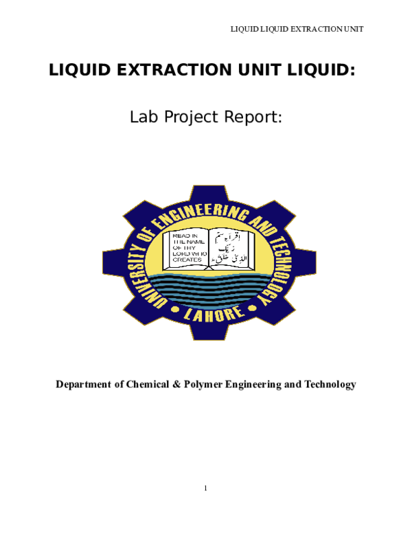 (DOC) Liquid Liquid Extraction unit1.