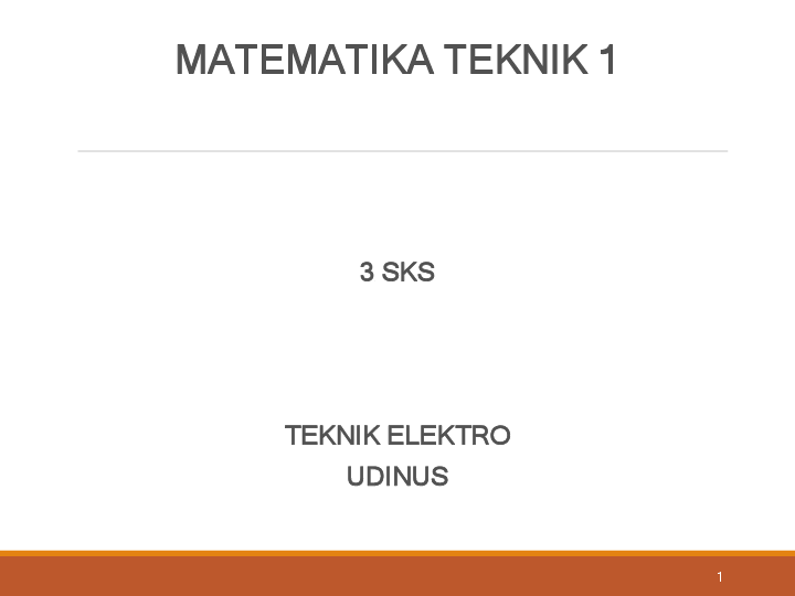 (PDF) MATEMATIKA TEKNIK 1