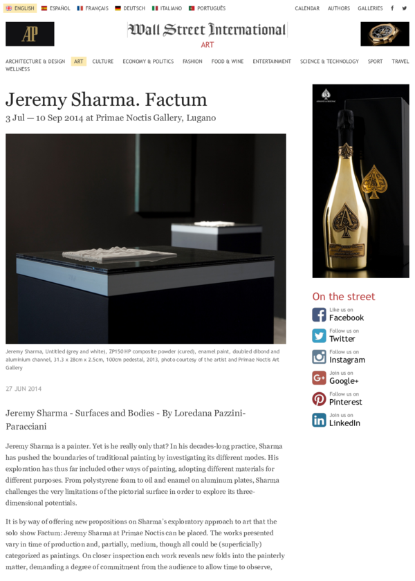 (PDF) Jeremy Sharma : Surfaces and Bodies ( 2014)