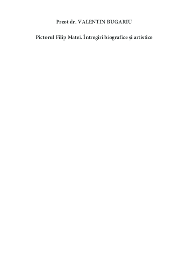 (PDF) Pictorul Filip Matei. Întregiri biografice și artistice, Editura ...