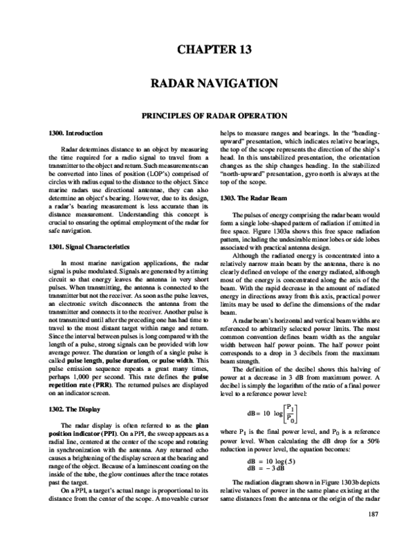 (PDF) RADAR NAVIGATION PRINCIPLES OF RADAR OPERATION