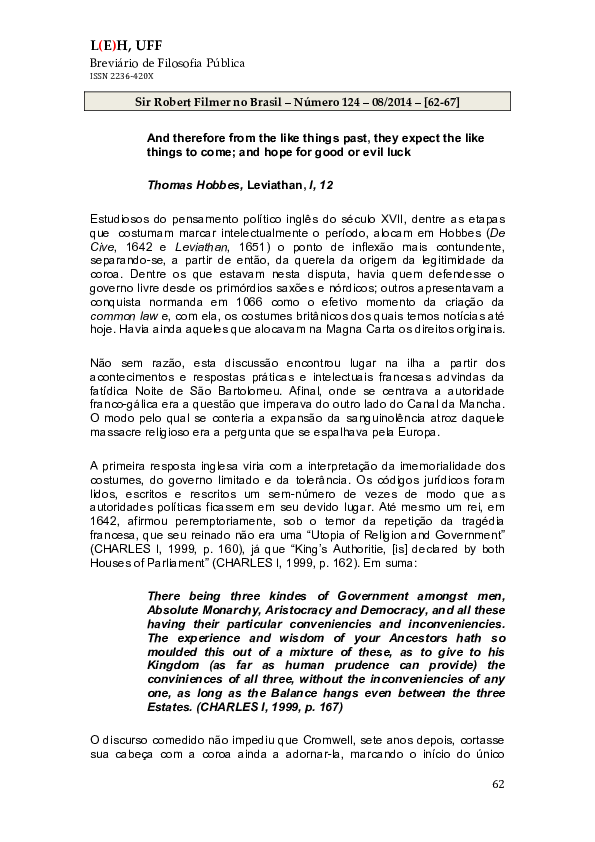 (PDF) Sir Robert Filmer no Brasil | Luís Falcão - Academia.edu