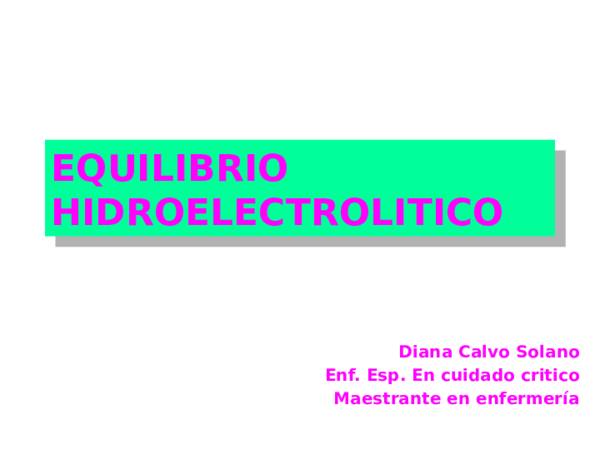 (PPT) EQUILIBRIO HIDROELECTROLITICO