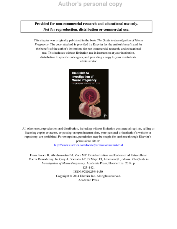 (PDF) Decidualization and Endometrial Extracellular Matrix Remodeling