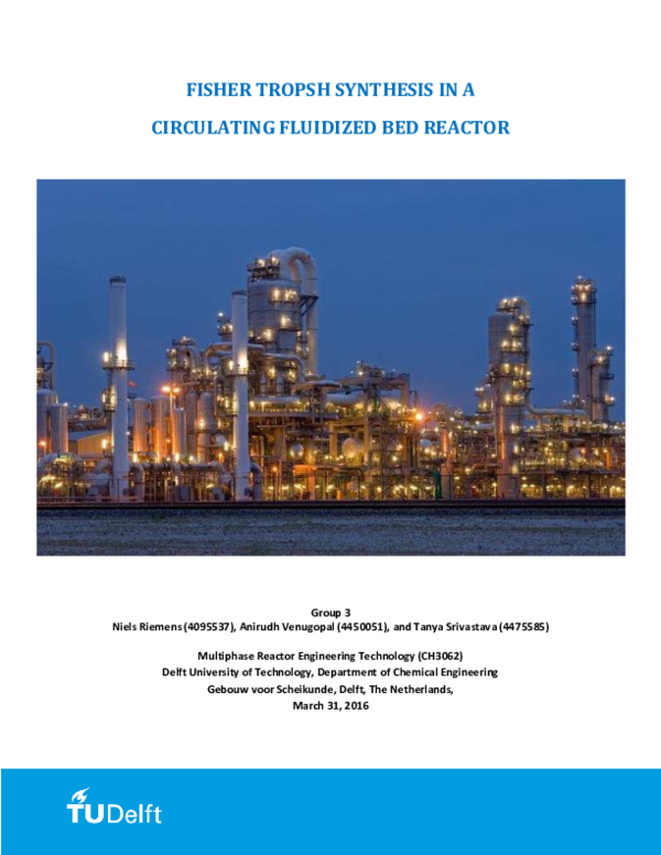 (PDF) FISHER TROPSH SYNTHESIS IN A CIRCULATING FLUIDIZED BED REACTOR