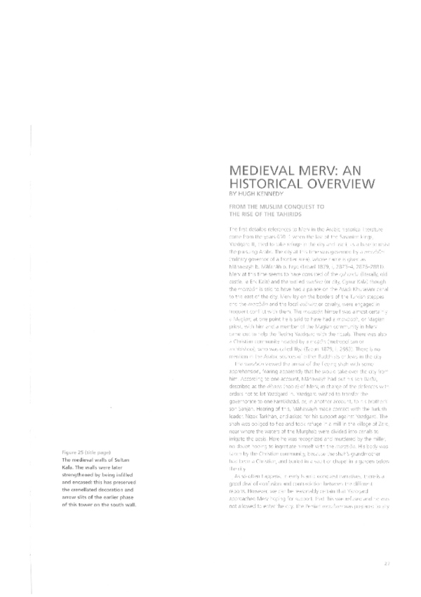 (PDF) “Medieval Merv. An historical overview,” in G. Herrmann ...