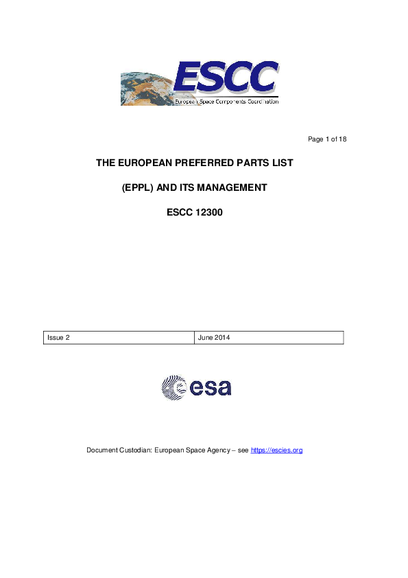 (PDF) THE EUROPEAN PREFERRED PARTS LIST (EPPL) AND ITS MANAGEMENT ESCC ...