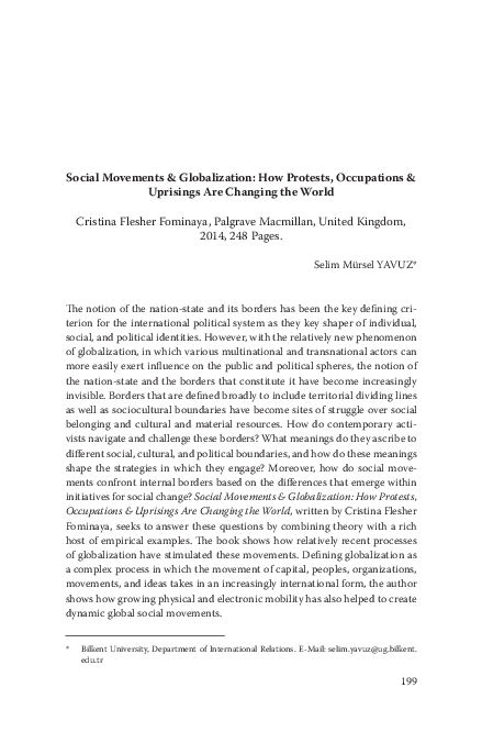 (PDF) Book Review: Social Movements & Globalization: How Protests ...