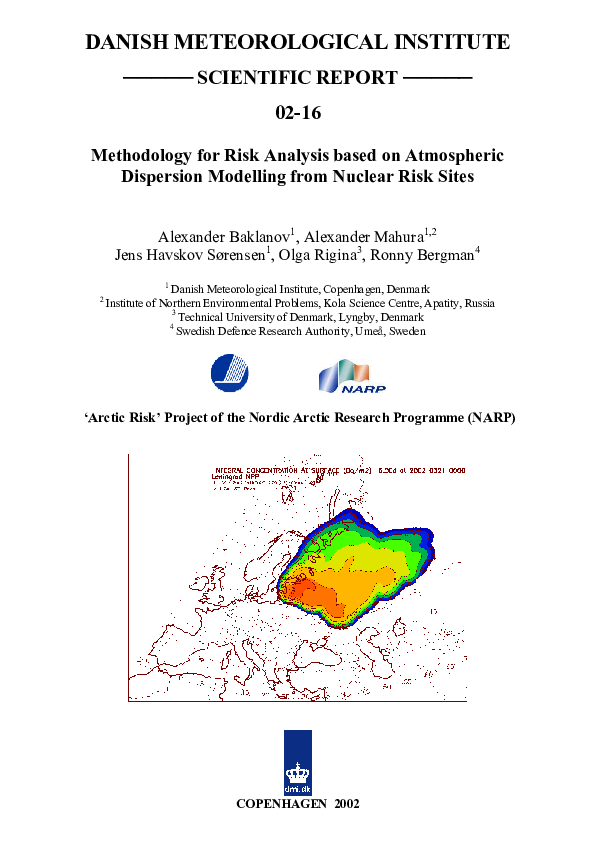 (PDF) Methodology for Risk Analysis Based on Atmospheric Dispersion ...