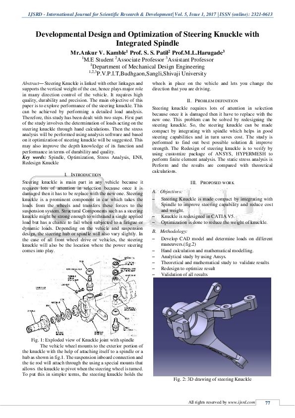 (PDF) Developmental Design and Optimization of Steering Knuckle with ...