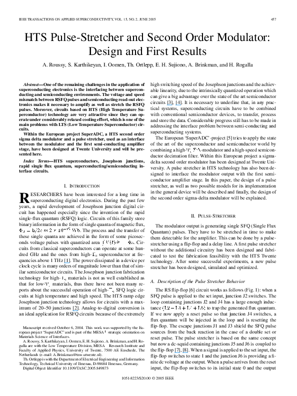 (PDF) HTS Pulse-Stretcher and Second Order Modulator: Design and First ...