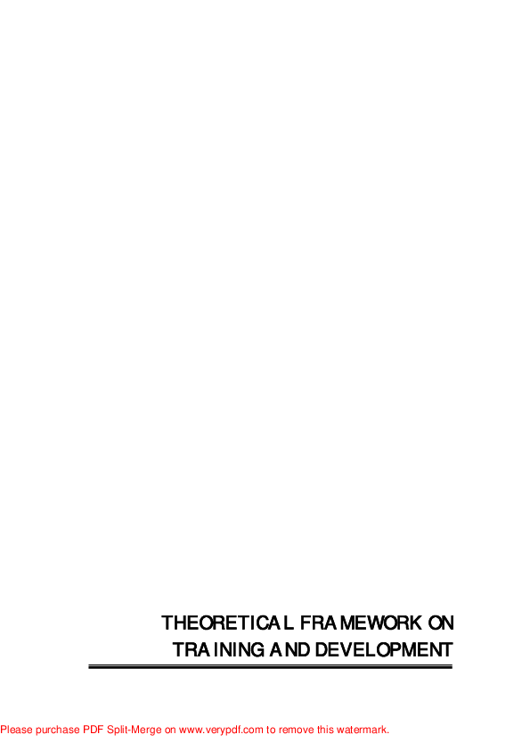 Pdf Theoretical Framework On Training And Development