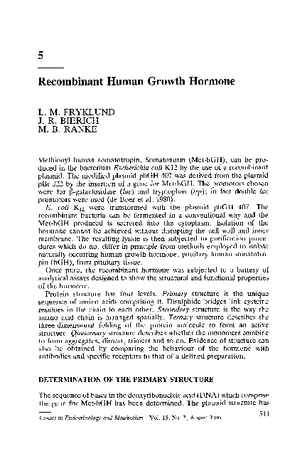 (PDF) 5 Recombinant human growth hormone