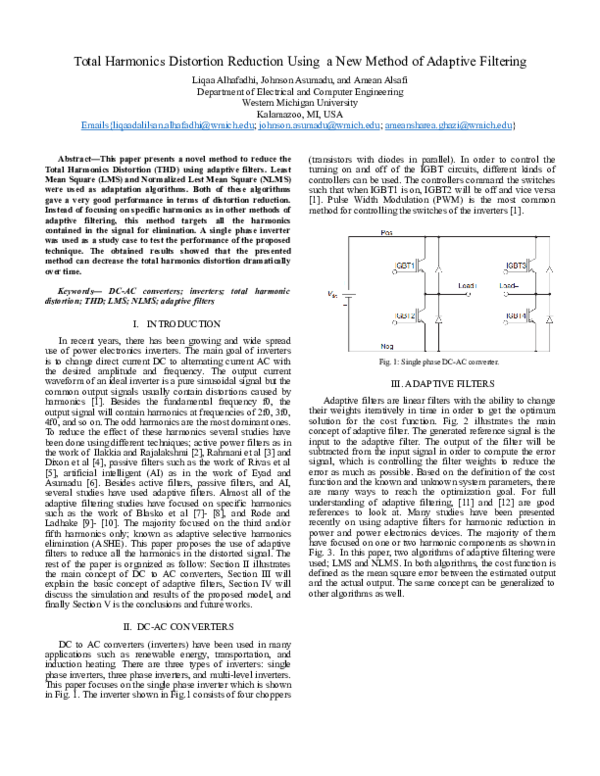 (PDF) Reduction of Total Harmonic Distortion using Multipulse ...