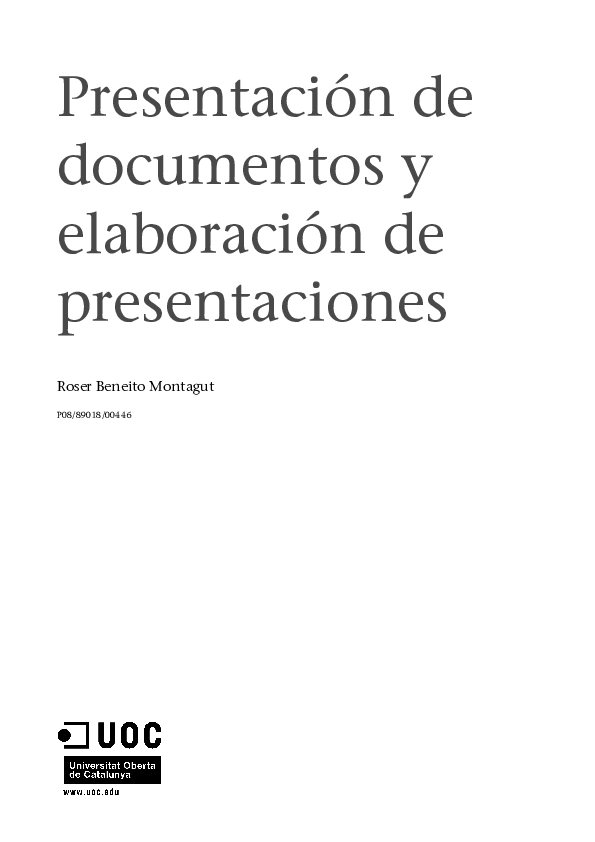 (PDF) Presentación de documentos y elaboración de presentaciones