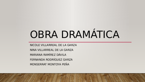 (PPT) Obra dramatica
