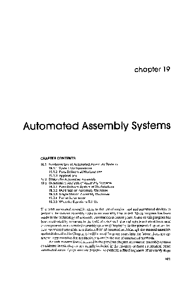 (PDF) Automated Assembly Systems CHAPTER CONTENTS