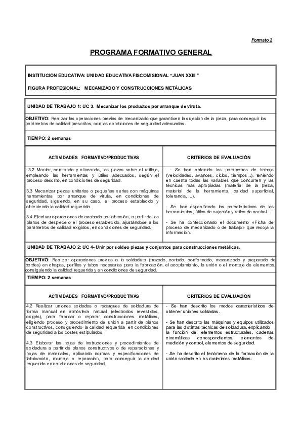 (DOC) PROGRAMA FORMATIVO GENERAL