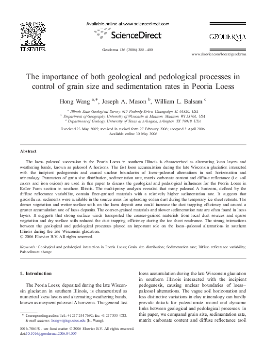 (PDF) The importance of both geological and pedological processes in ...