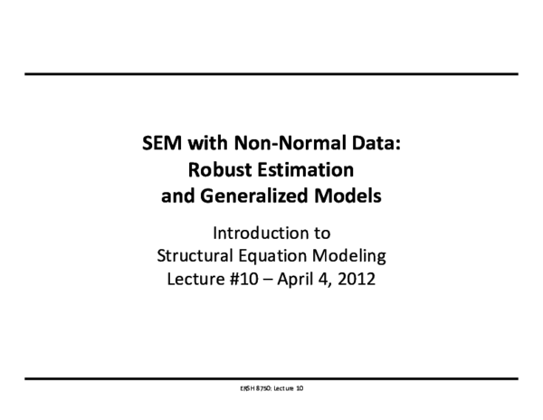 Pdf Sem With Non‐normal Data Robust Estimation And Generalized Models
