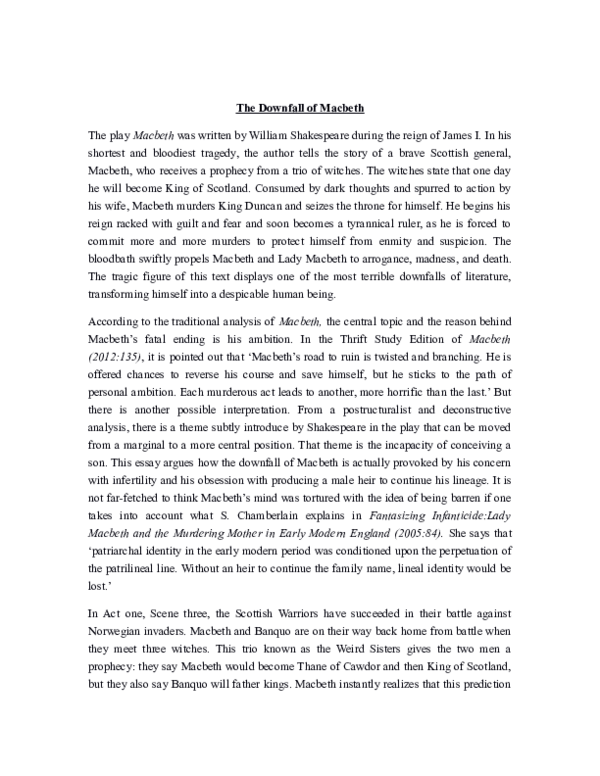 (DOC) The Downfall of Macbeth